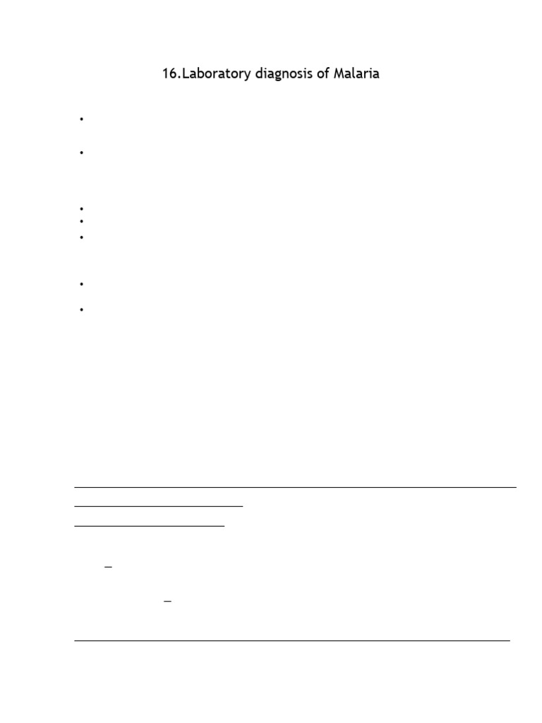 Malaria Diagnosis and Treatment Guide | PDF | Malaria | Plasmodium ...