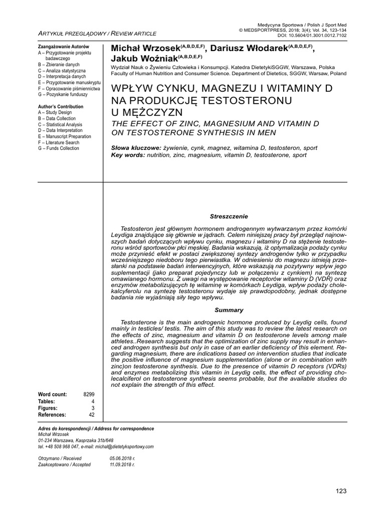 Magnesium boosted testosterone study | PDF