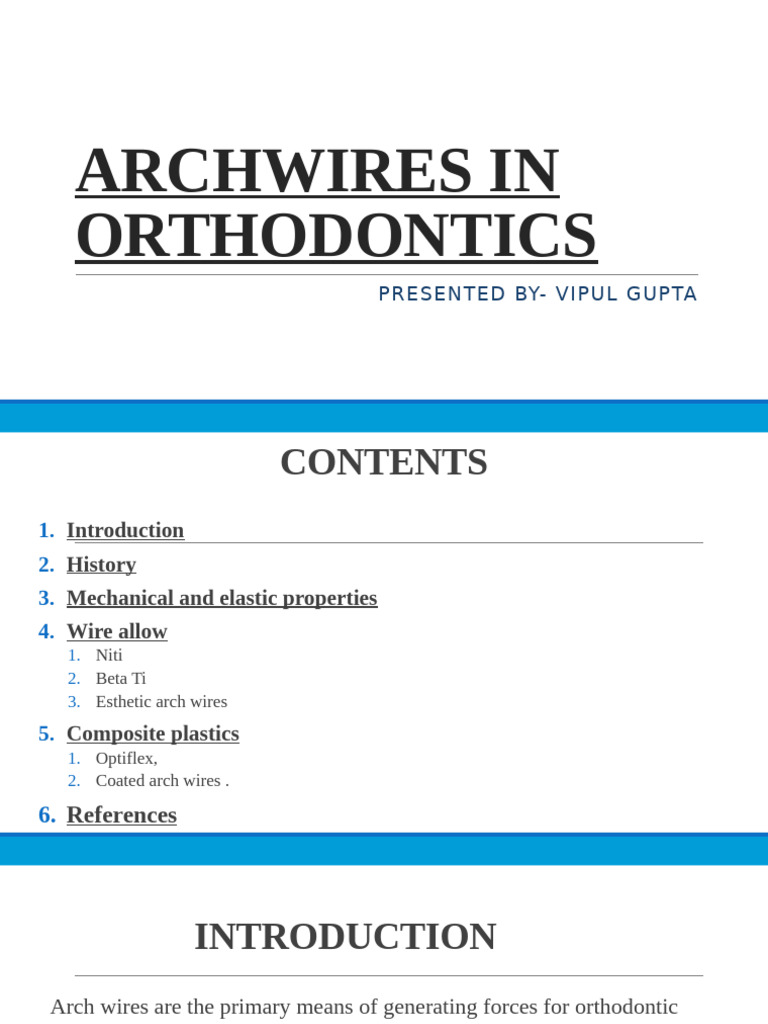 Types of Orthodontic Archwires Explained | PDF | Deformation ...