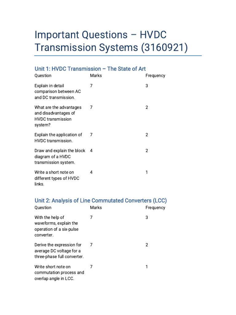HVDC Transmission FAQs Explained | PDF | High Voltage Direct Current ...