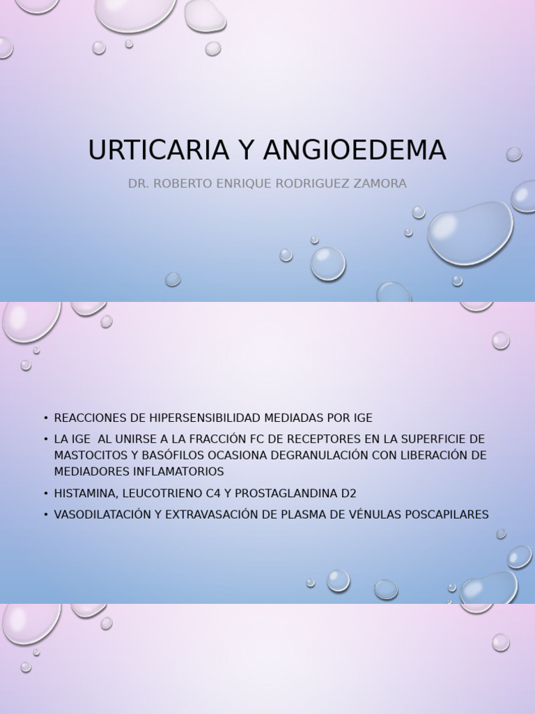 Urticaria y Angioedema | PDF