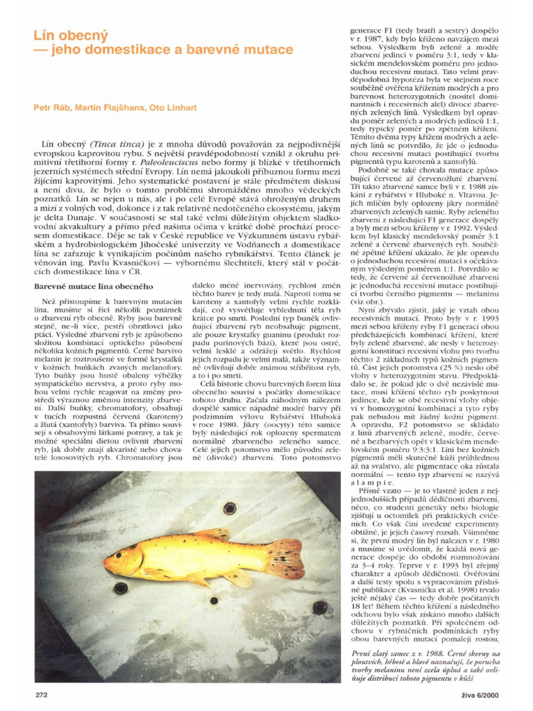 Lin Obecny Jeho Domestikace A Barevne Mutace | PDF