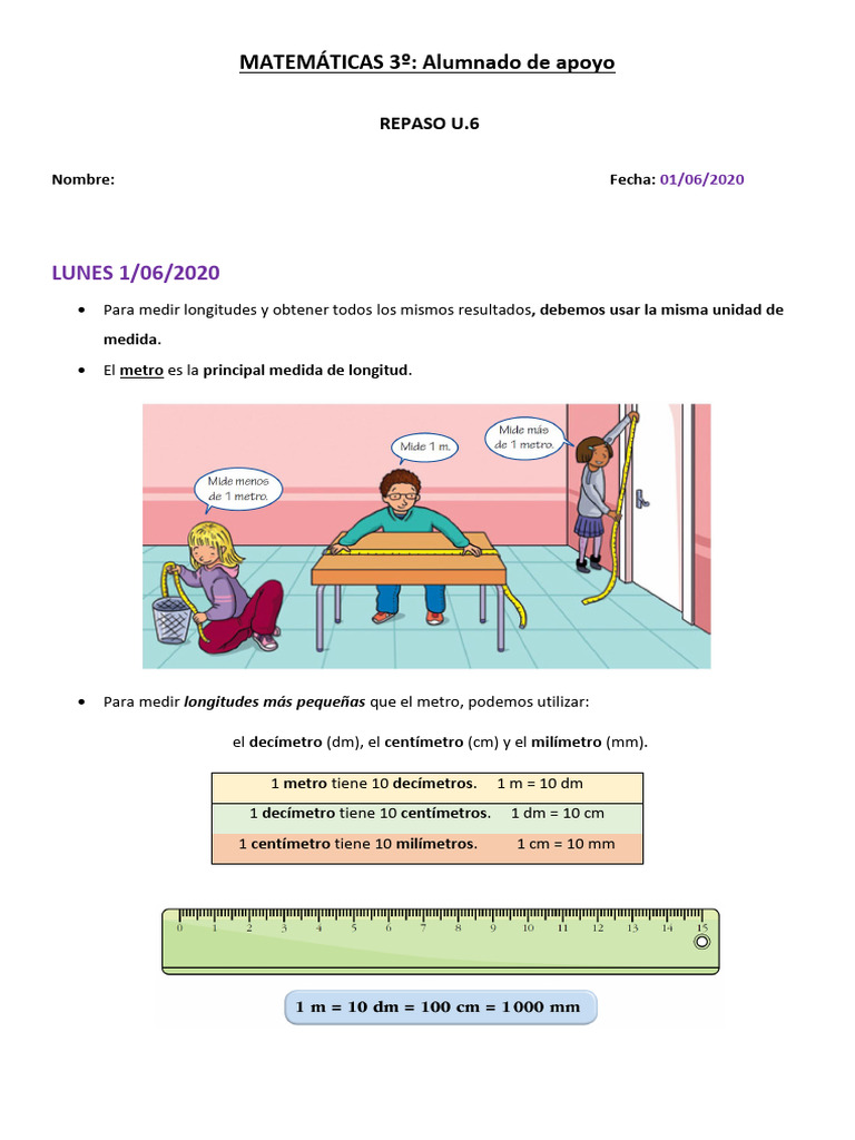 Medidas De Longitud Para 3º Primaria Pdf