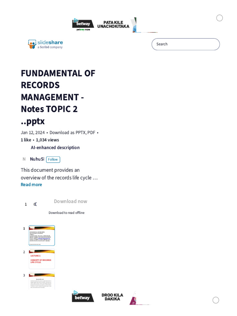 Overview of Records Management Lifecycle | PDF | Records Management