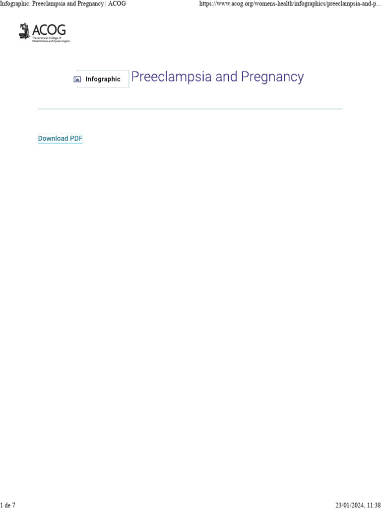 Preeclampsia For Patients Infographic Acog | PDF