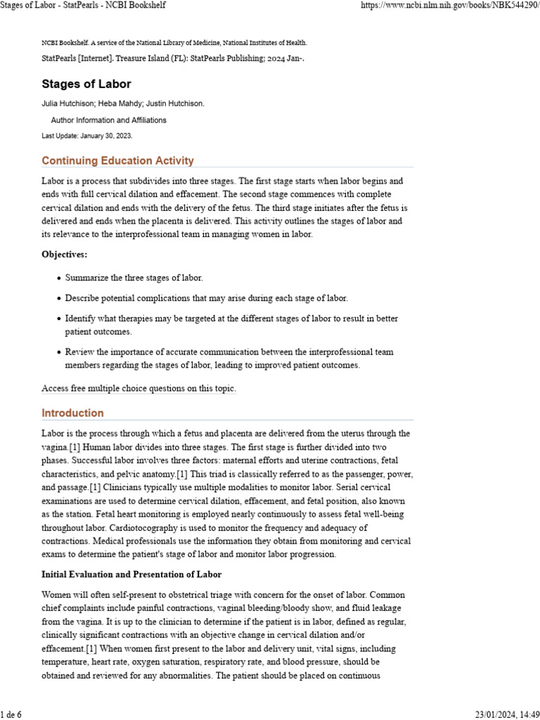 Understanding the Three Stages of Labor | PDF | Childbirth | Health Care