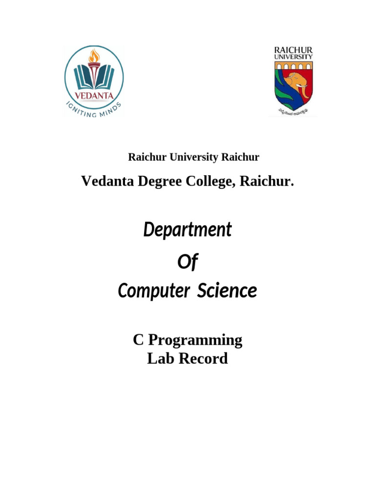 C Programming LAB Record SEP BCA I 2024-25 | PDF | Computer Science | Mathematics