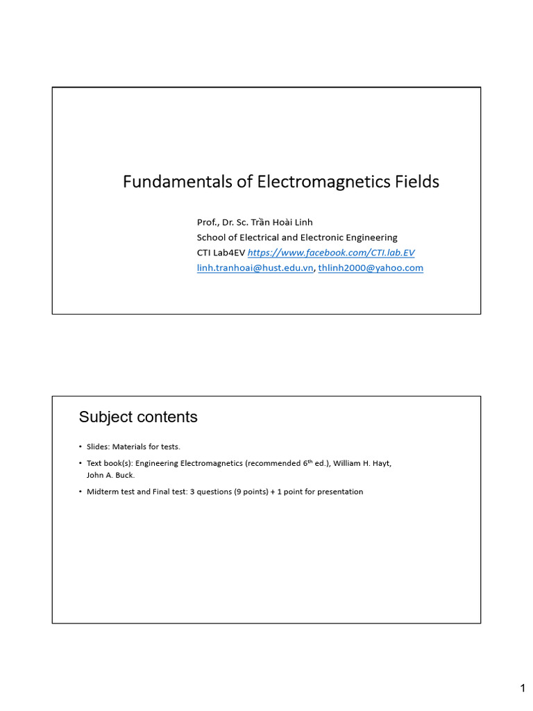 EE3003E FoEF 2025 Slides for Noting | PDF | Integral | Gradient