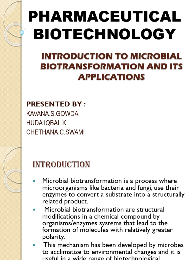 Introduction To Microbial Biotransformation and Its Applications | PDF | Enzyme | Microorganism
