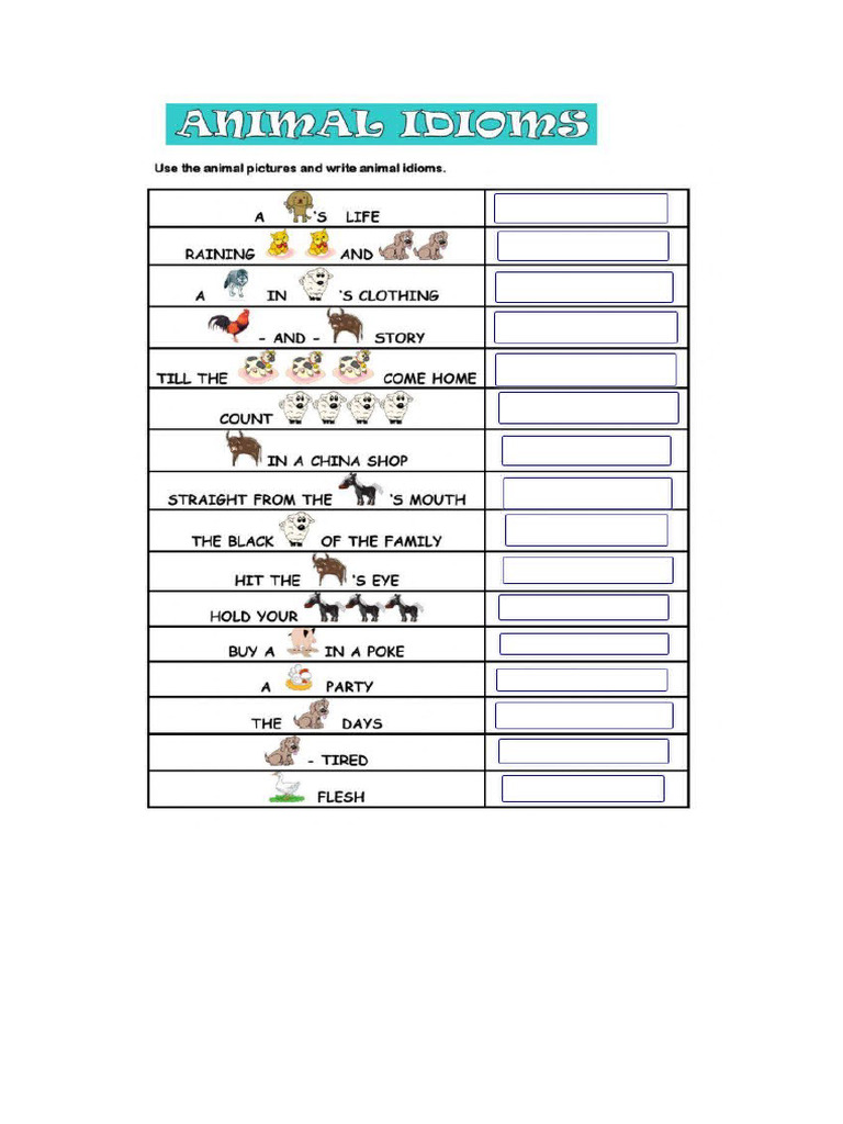 Animals Idioms | PDF