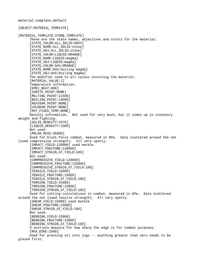 Material Properties and Templates Overview | PDF | Density