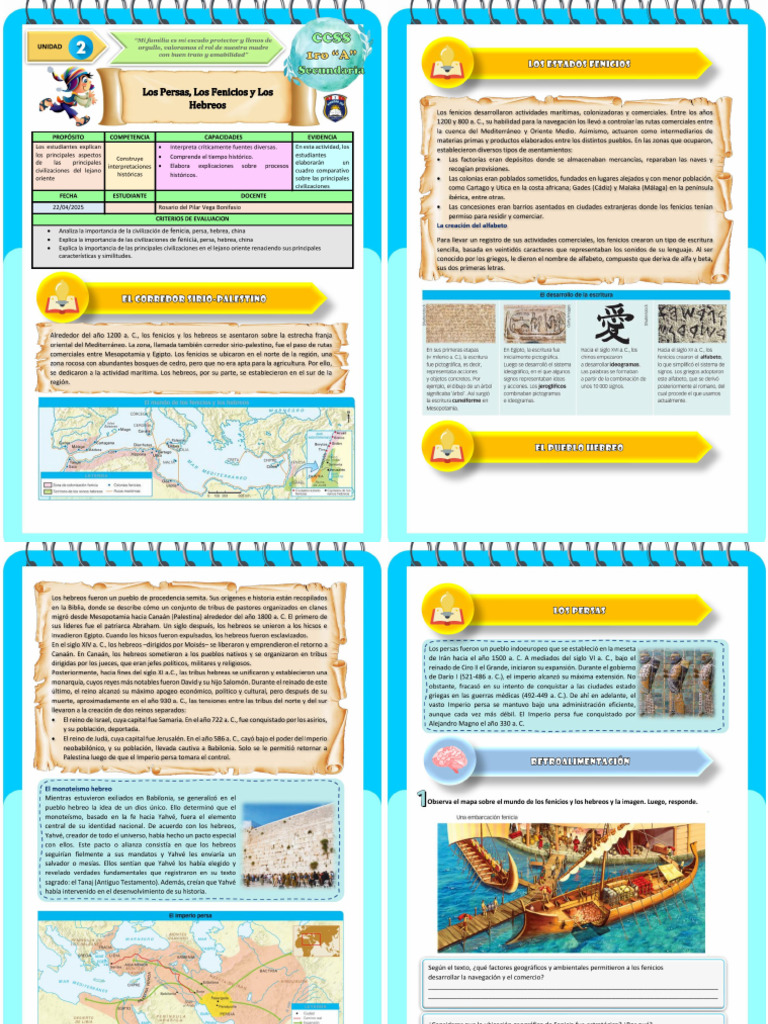 Ficha de Actividad. CC - SS. 1° A - Und.2 2025 | PDF