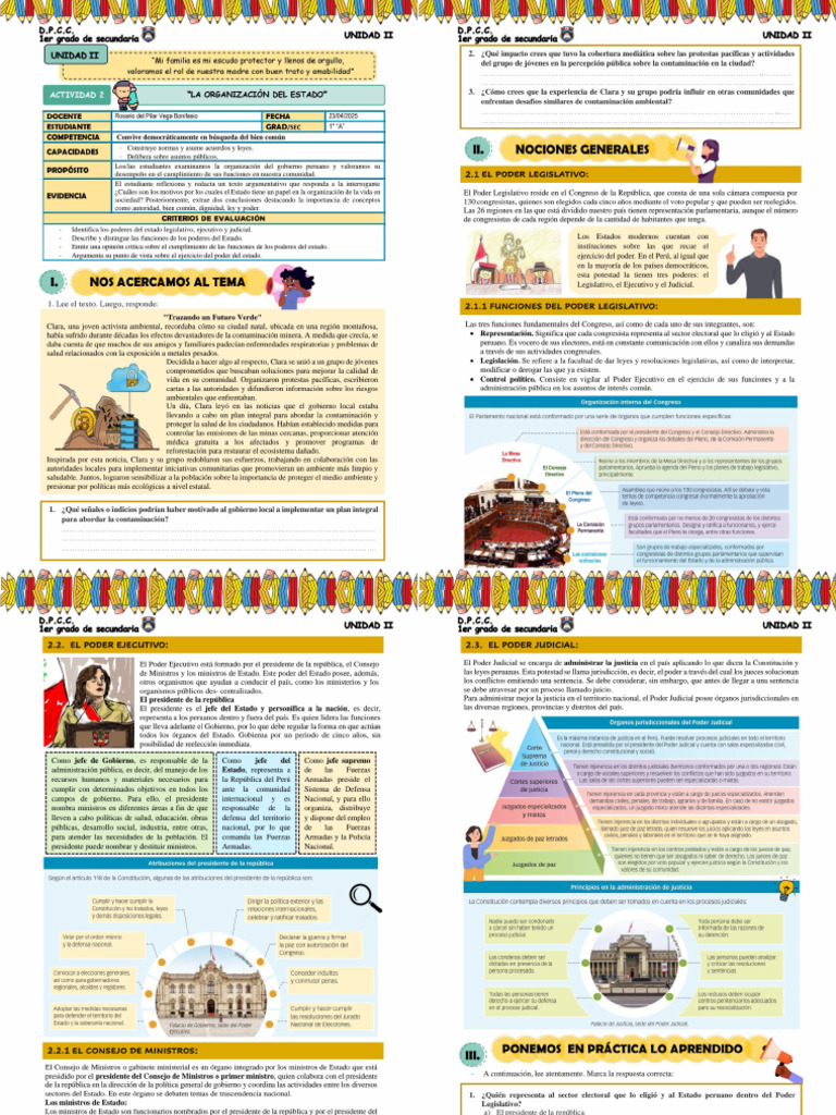 Dpcc. 1°a - Ficha de Act. Une.2 | PDF