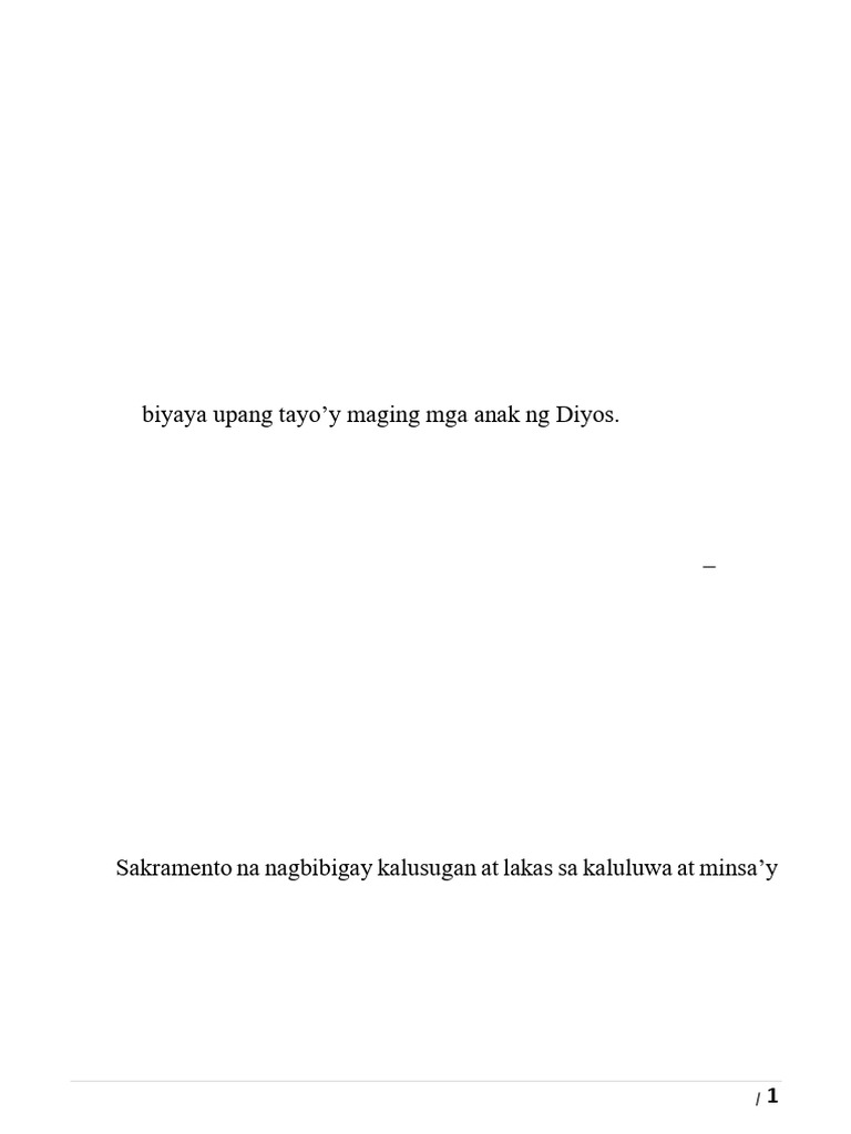 Sakramento NG Binyag Kumpisal, Kumpil | PDF