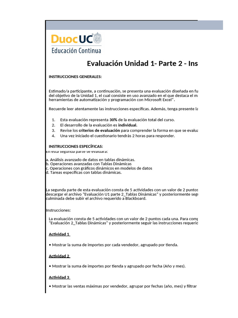 Evaluaci N U1 Parte 2 - Tablas Din - Micas | PDF | Ordenador portátil | Hardware de la computadora