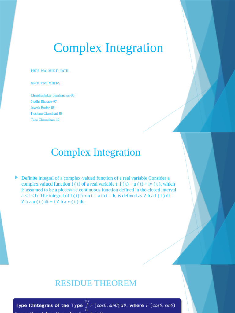Complex Integration | PDF | Integral | Complex Analysis