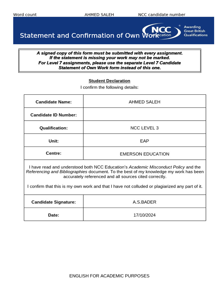 Eap Assignment Cover Page | PDF | Identity (Social Science) | Social Psychology