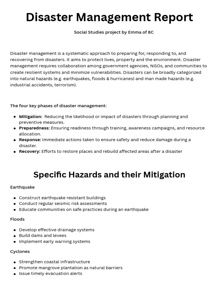 social studies winter assignment | PDF | Emergency Management | Risk