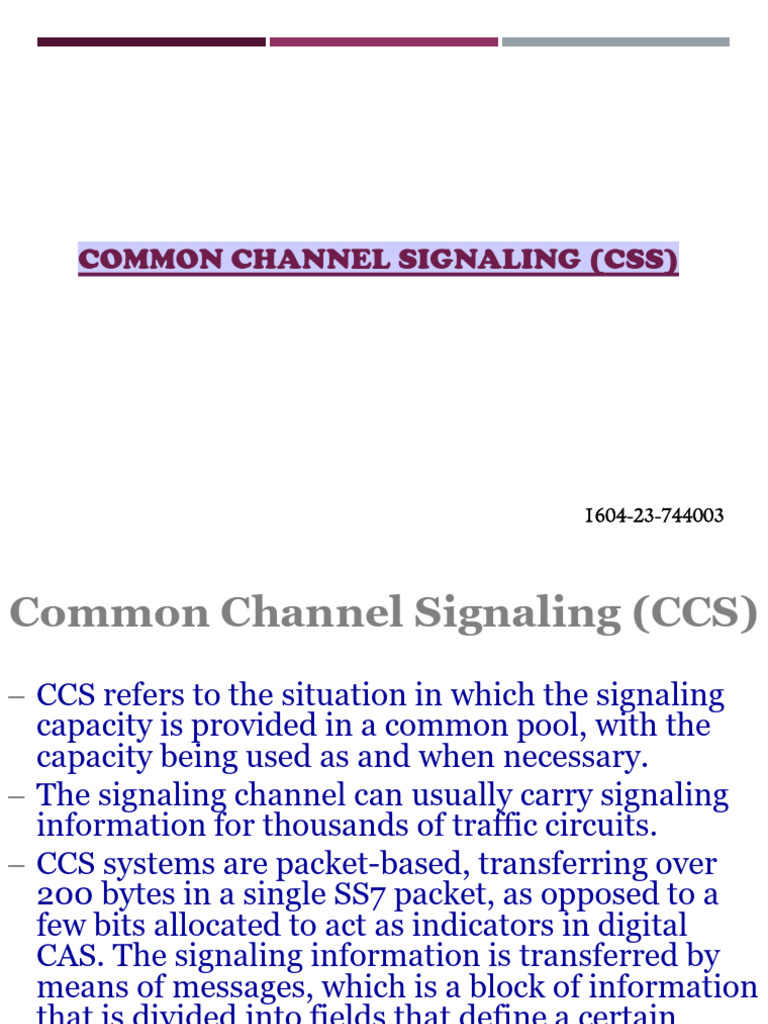 Common Channel Signaling - ROLL NO-003 | PDF | Computer Network | Electronics