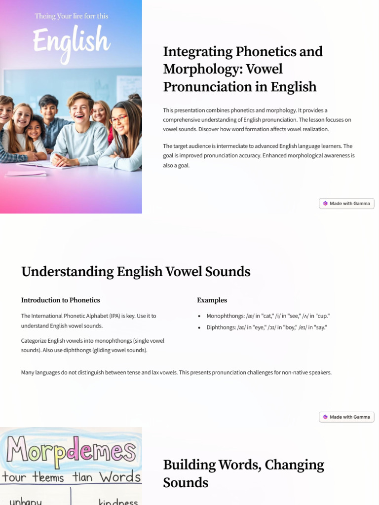 Integrating Phonetics and Morphology Vowel Pronunciation in English ...