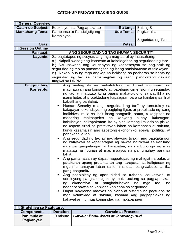 TG Catch Up G8Q4 Seguridad NG Tao Revised 3 7 24 | PDF