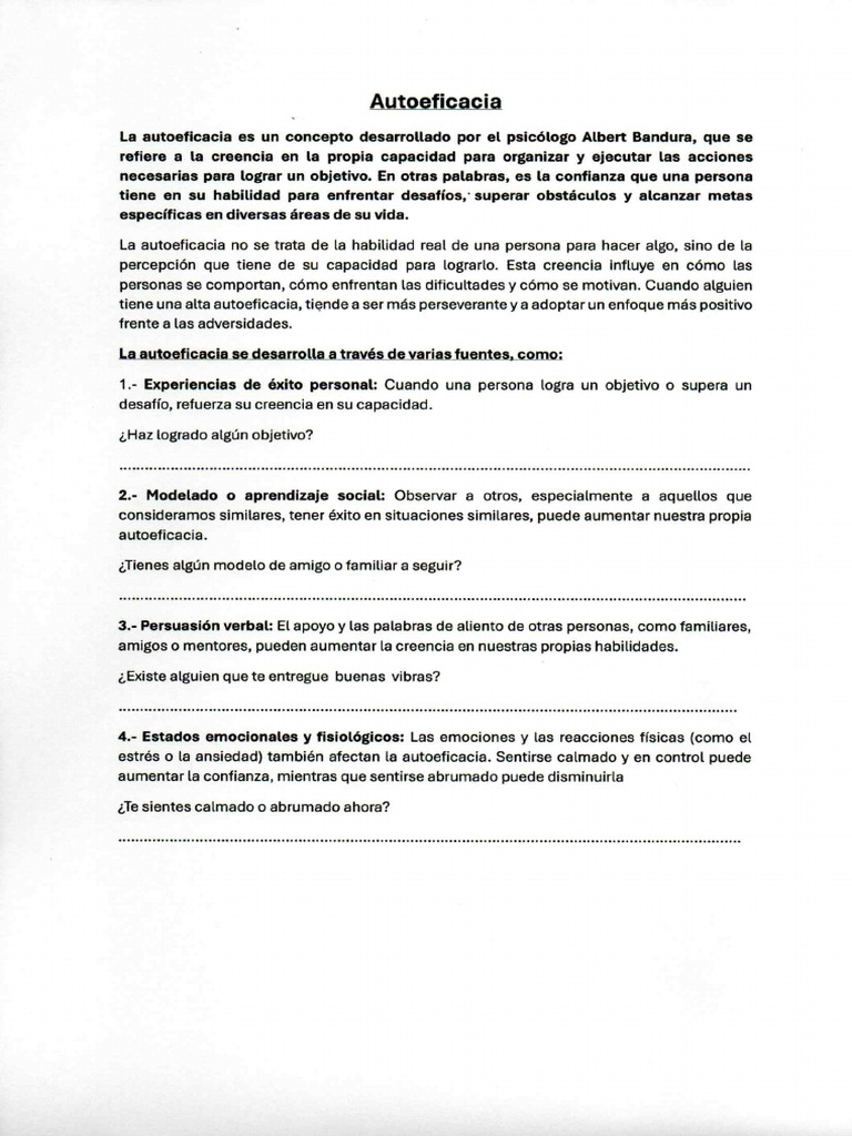 AUTOEFICIENCIA | PDF