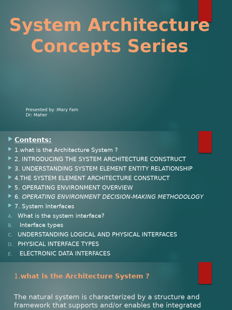 System Architecture Concepts SerieS | PDF | System | Interface (Computing)