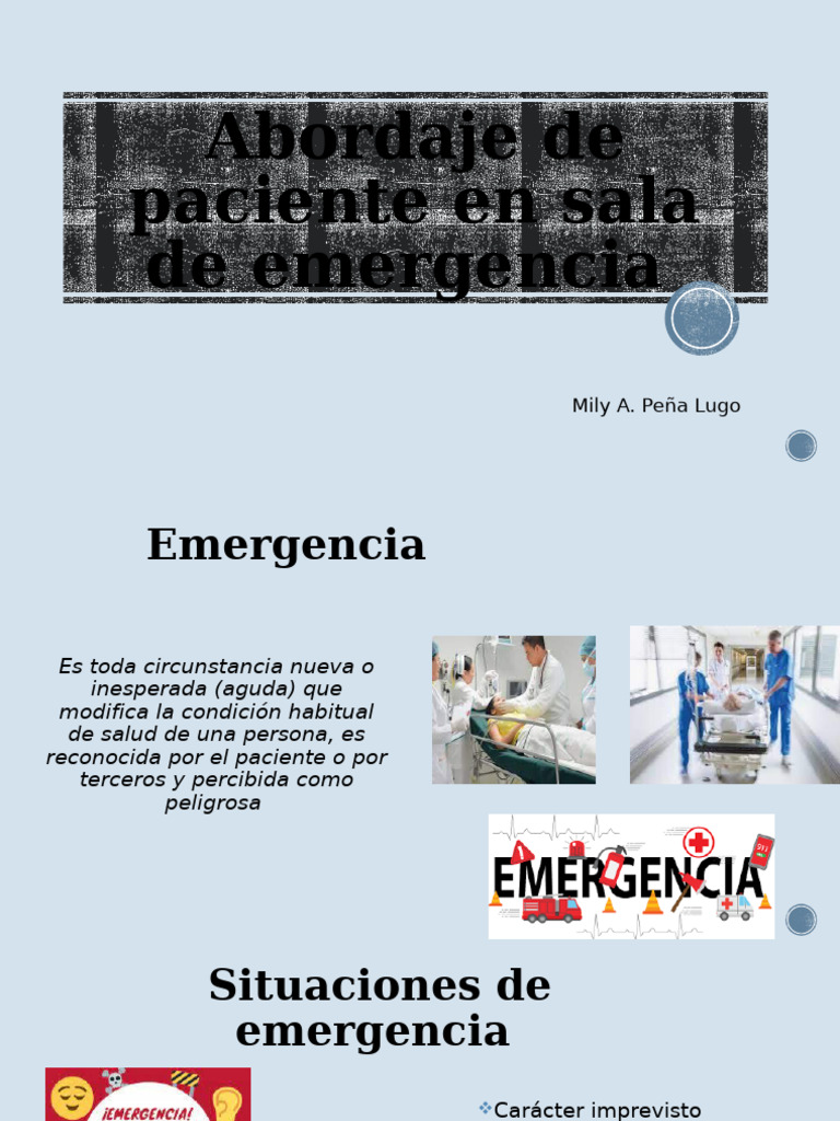 Abordaje de Paciente en Sala de Emergencia. Mily | PDF