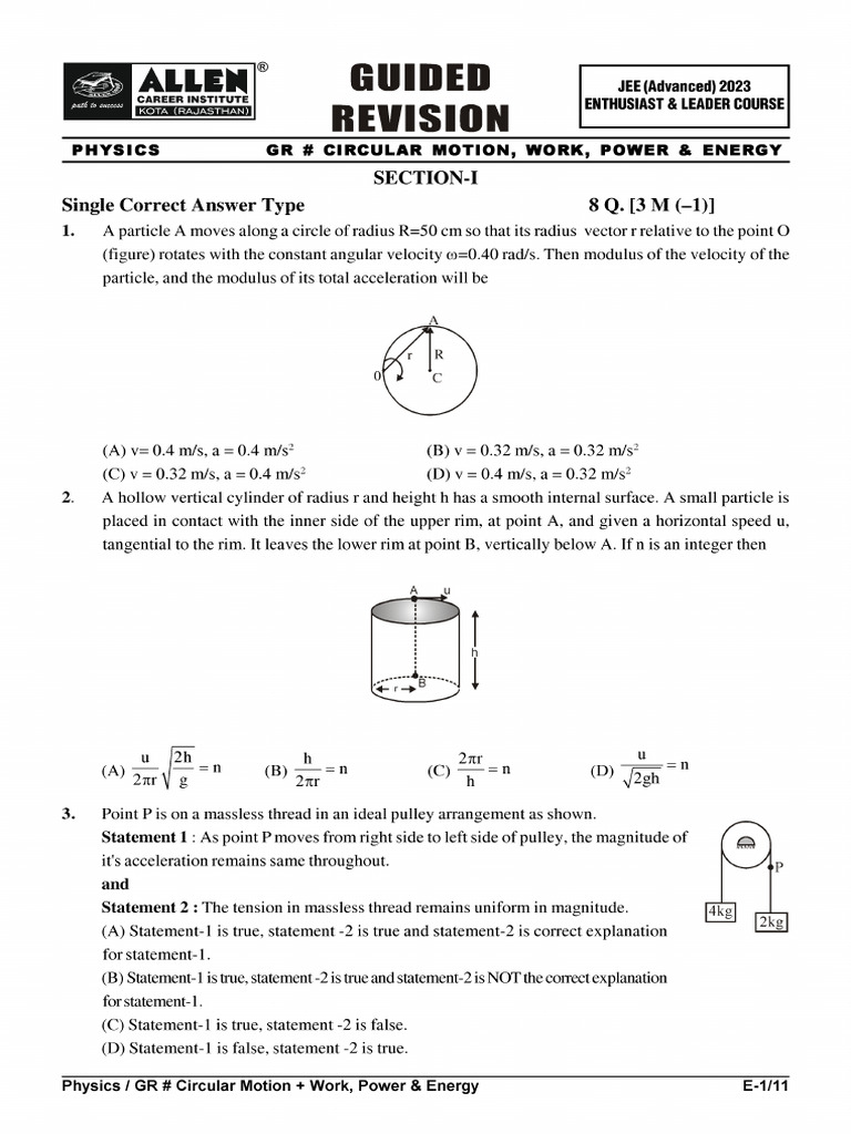 03 Circular Motion, WPE Eng | PDF