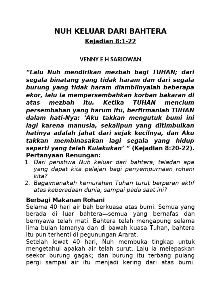 NUH KELUAR DARI BAHTERA | PDF