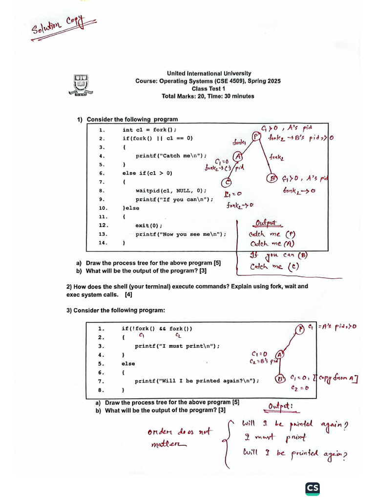 OS Spring 25 CT 1 Section A | PDF