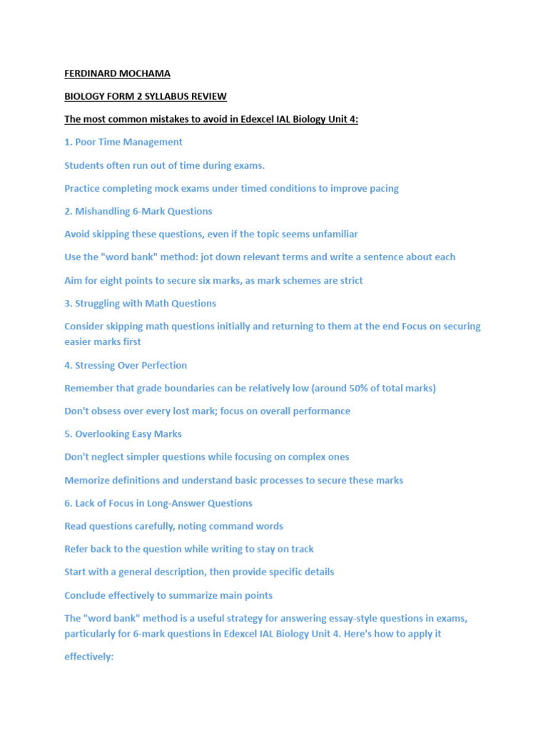 Form 2 Biology Summary | PDF | Artery | Atrium (Heart)