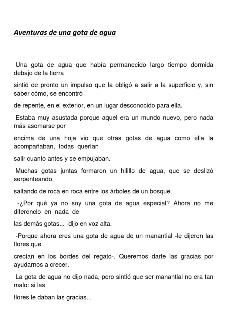 Aventuras de Una Gota de Agua | PDF | Gota (líquido) | Nube
