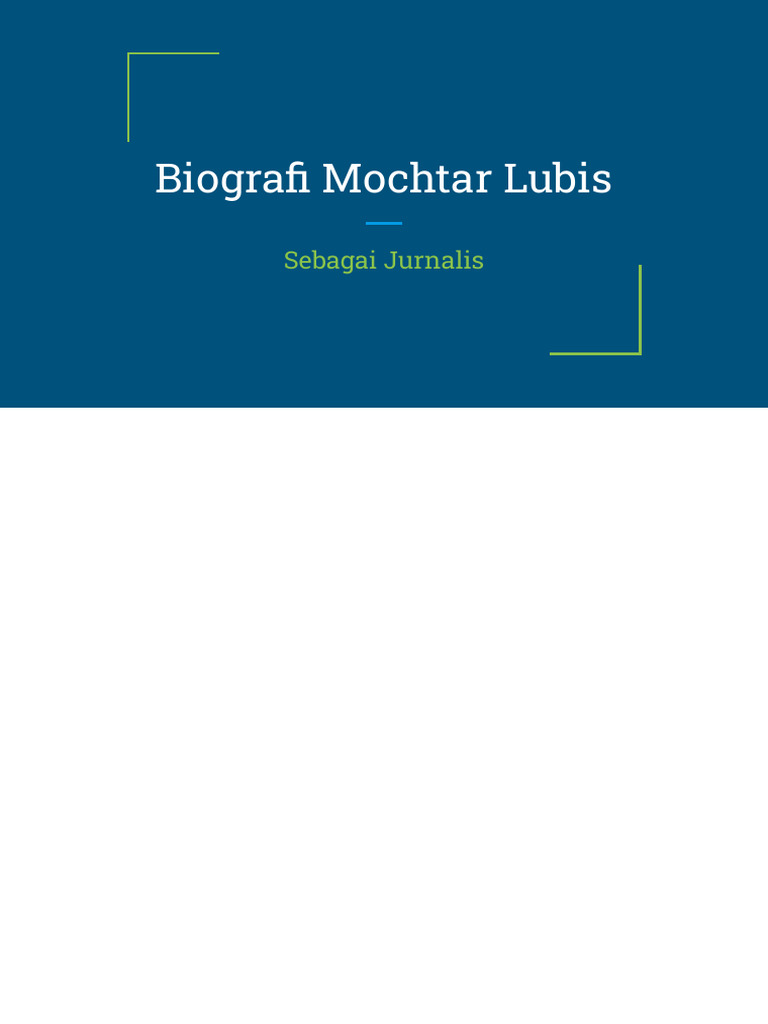 Biografi Mochtar Lubis: Jurnalis Berani | PDF