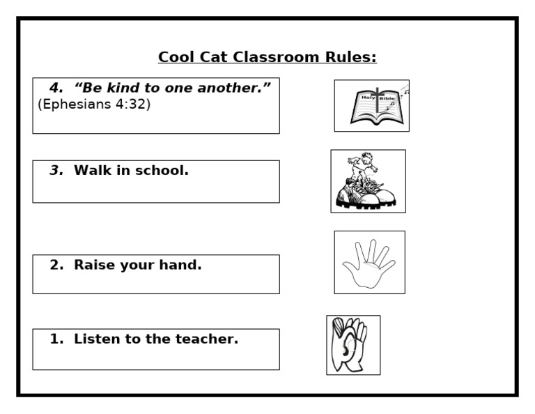 Cool Cat Classroom Rules | PDF