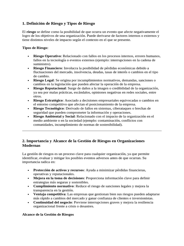 Definición de Riesgo y Tipos de Riesgo | PDF | Riesgo | Sustentabilidad