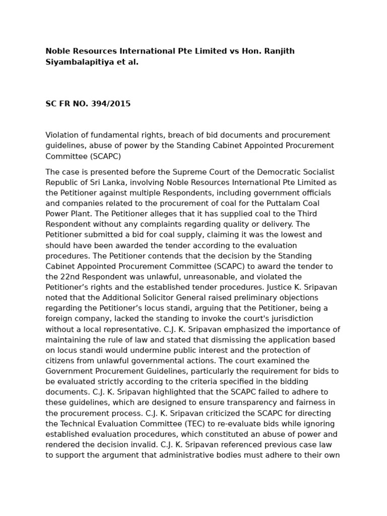 Noble Resources International Pte Limited Vs Hon | PDF | Standing (Law ...