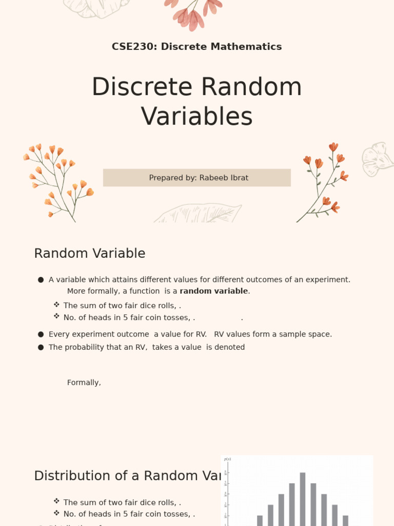 Discrete Random Variables Completed | PDF | Probability Distribution ...