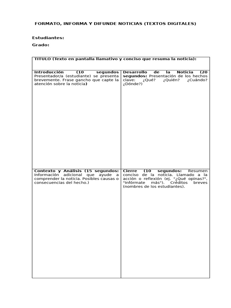 Formato Noticia Tikok, Textos Digitales | PDF
