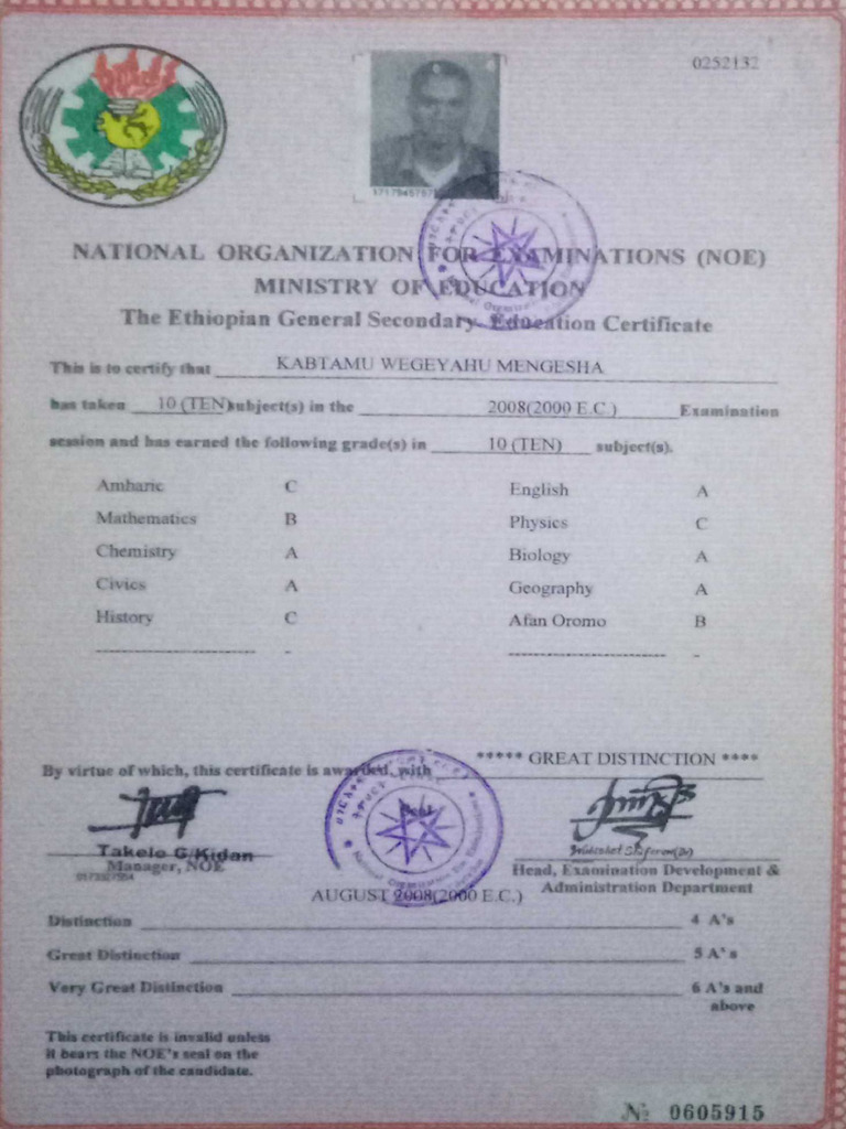 Grade 10 Certificate | PDF