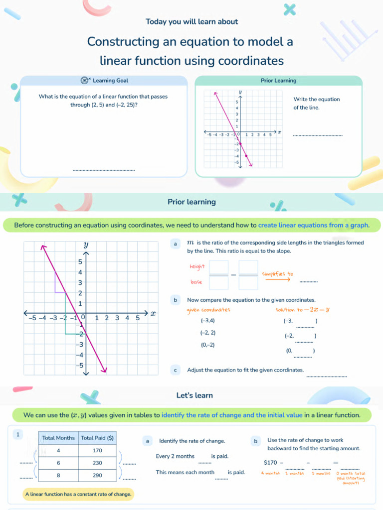 8_Constructing an equation to model a linear function using coordinates ...