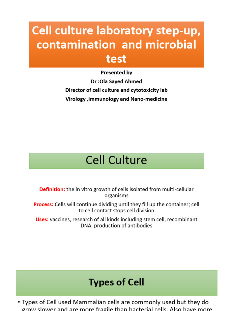 Cell Culture: Contamination Control Guide | PDF | Cell Culture | Cell ...