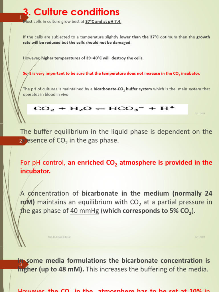 Animal Cell Culture Lecture 3 (B) | PDF | Carbon Dioxide | Ph