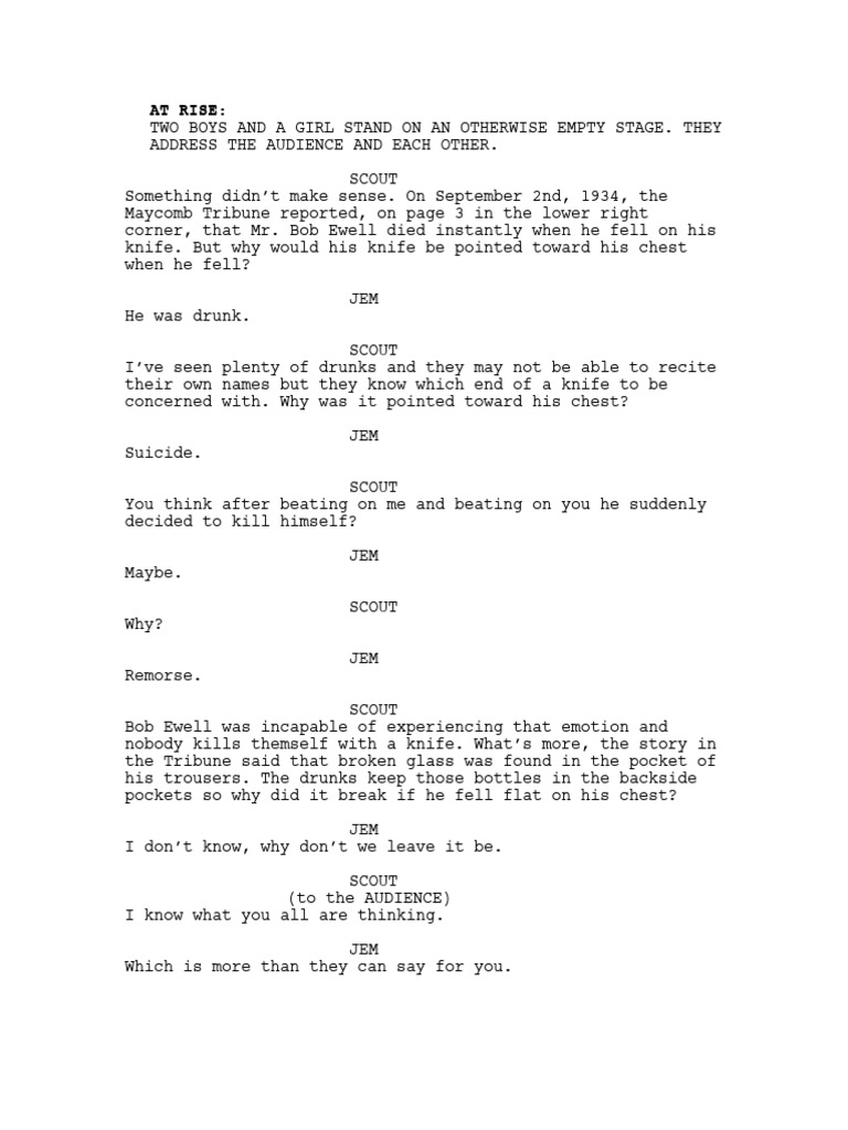 TKAM First Scene For BTW | PDF | Courtroom | To Kill A Mockingbird