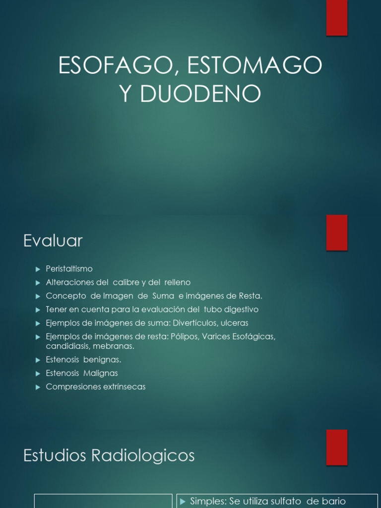Esofago, Estomago y Duodeno | PDF