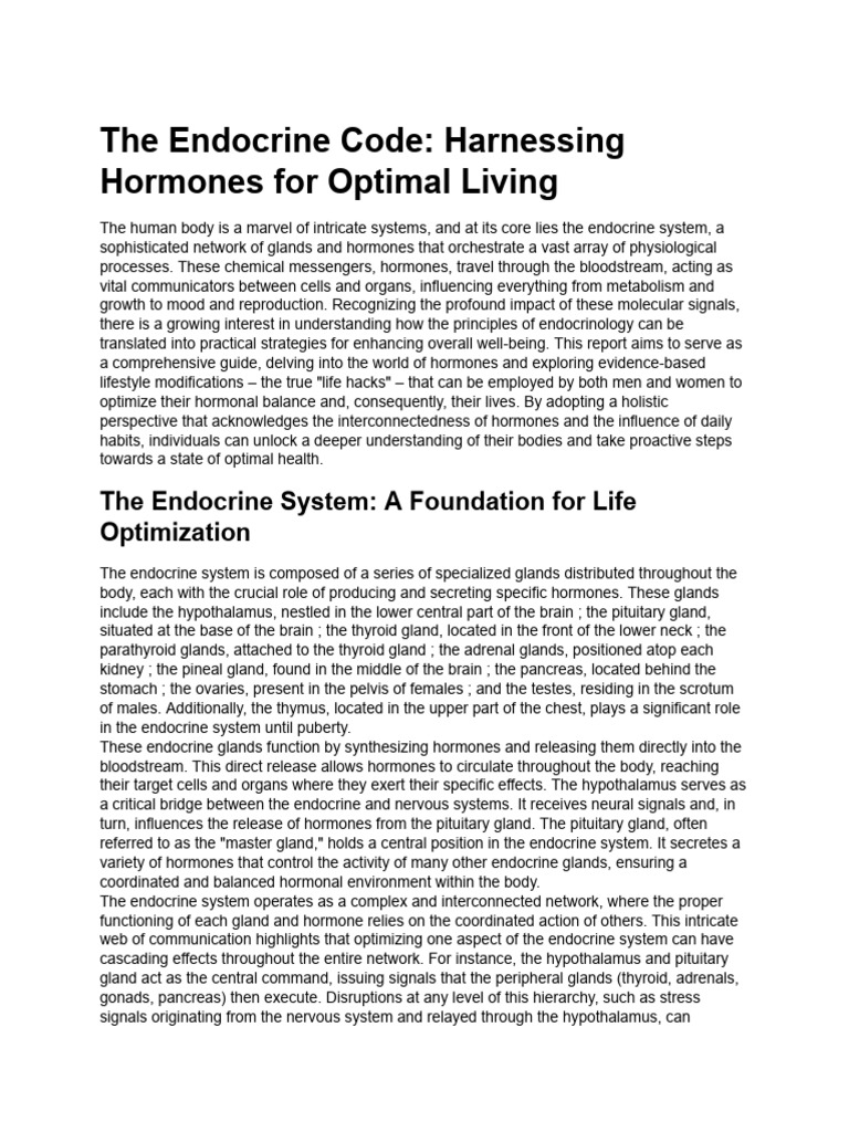 Hormonal Optimization - Life Hacks | PDF | Hypoglycemia | Leptin