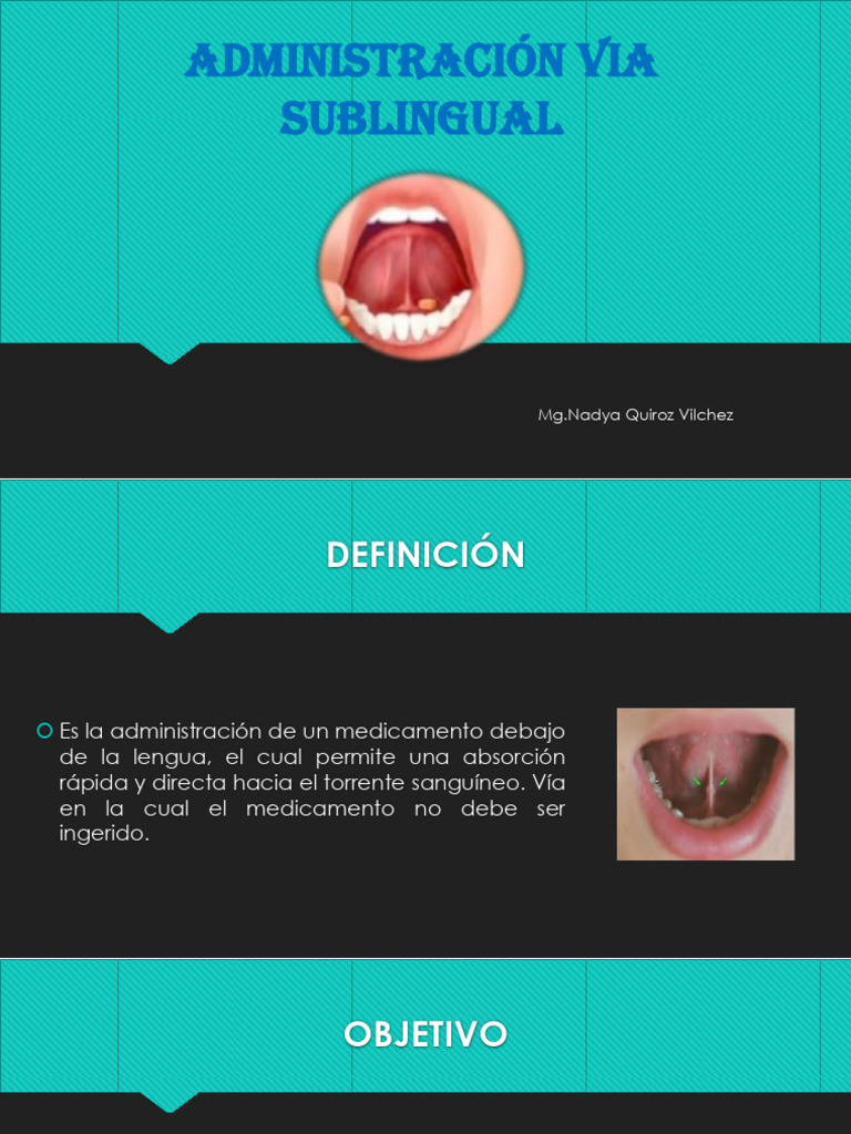 ADMINISTRACIÓN VIA SUBLINGUAL | PDF | Medicamentos con receta ...