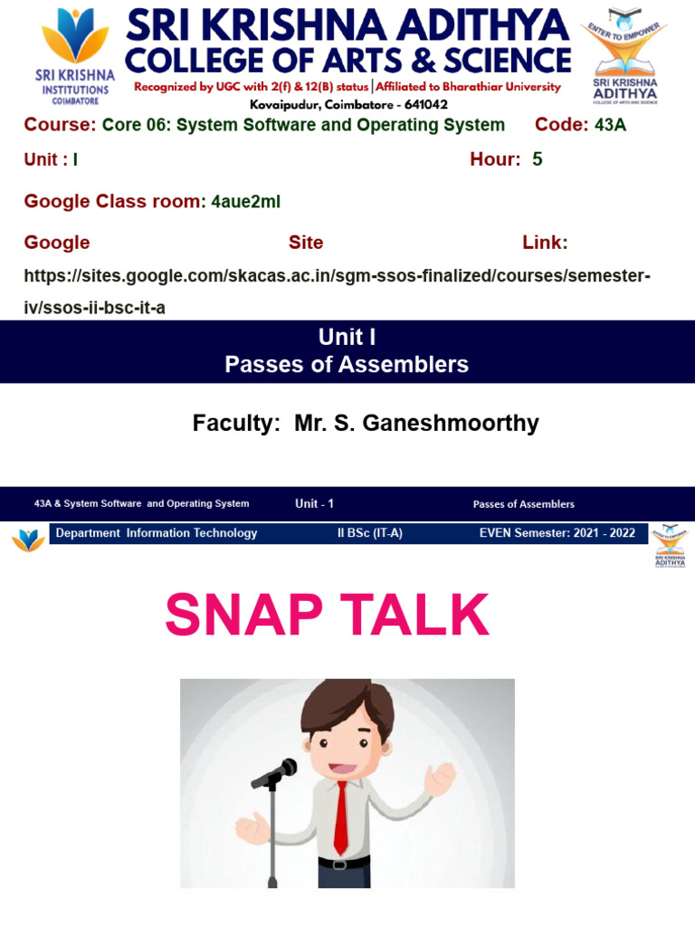 UNIT 1 HOUR 5 Passes of Assemblers.ppt | PDF | Assembly Language ...
