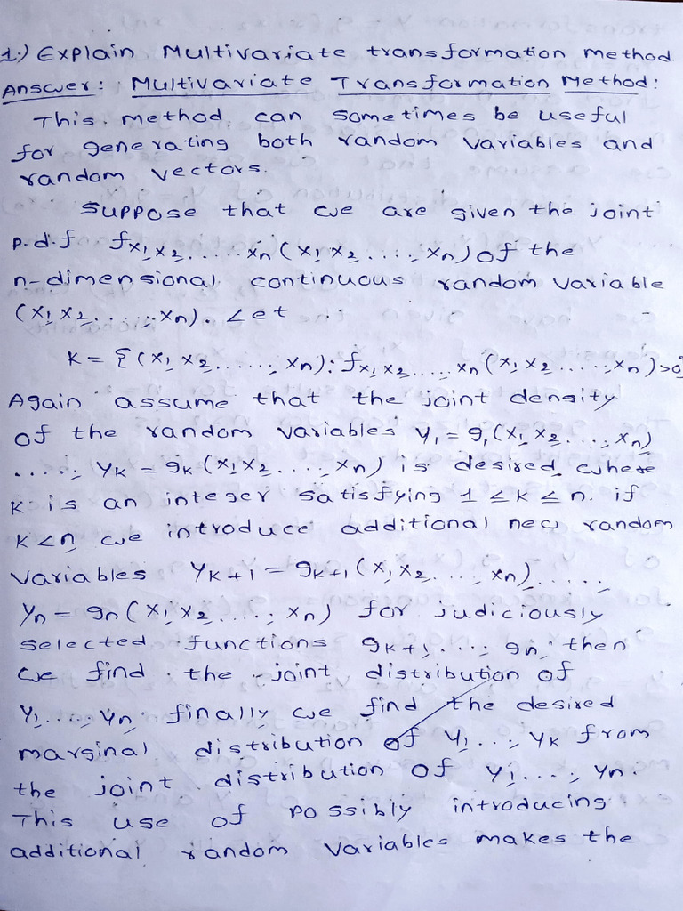 Multivariate Transformation Method PDF | PDF