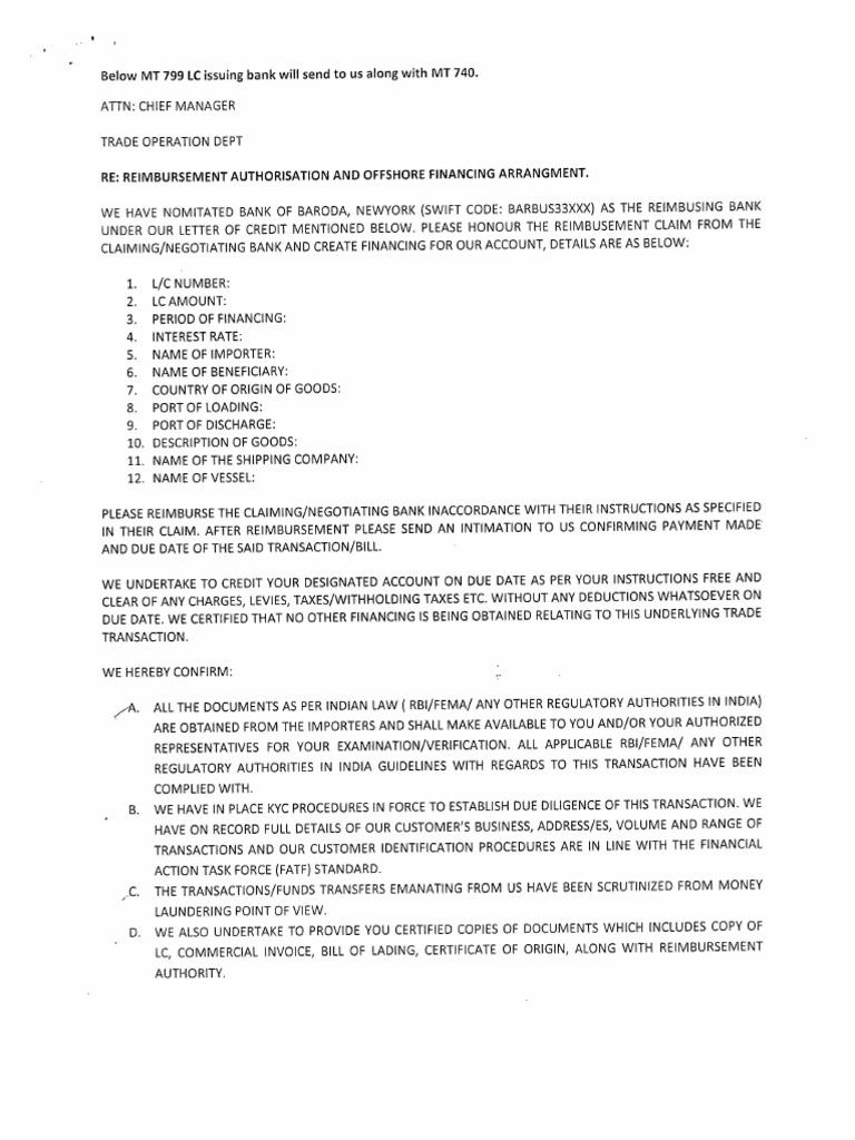 RA - 799 Funding MSG Format | PDF